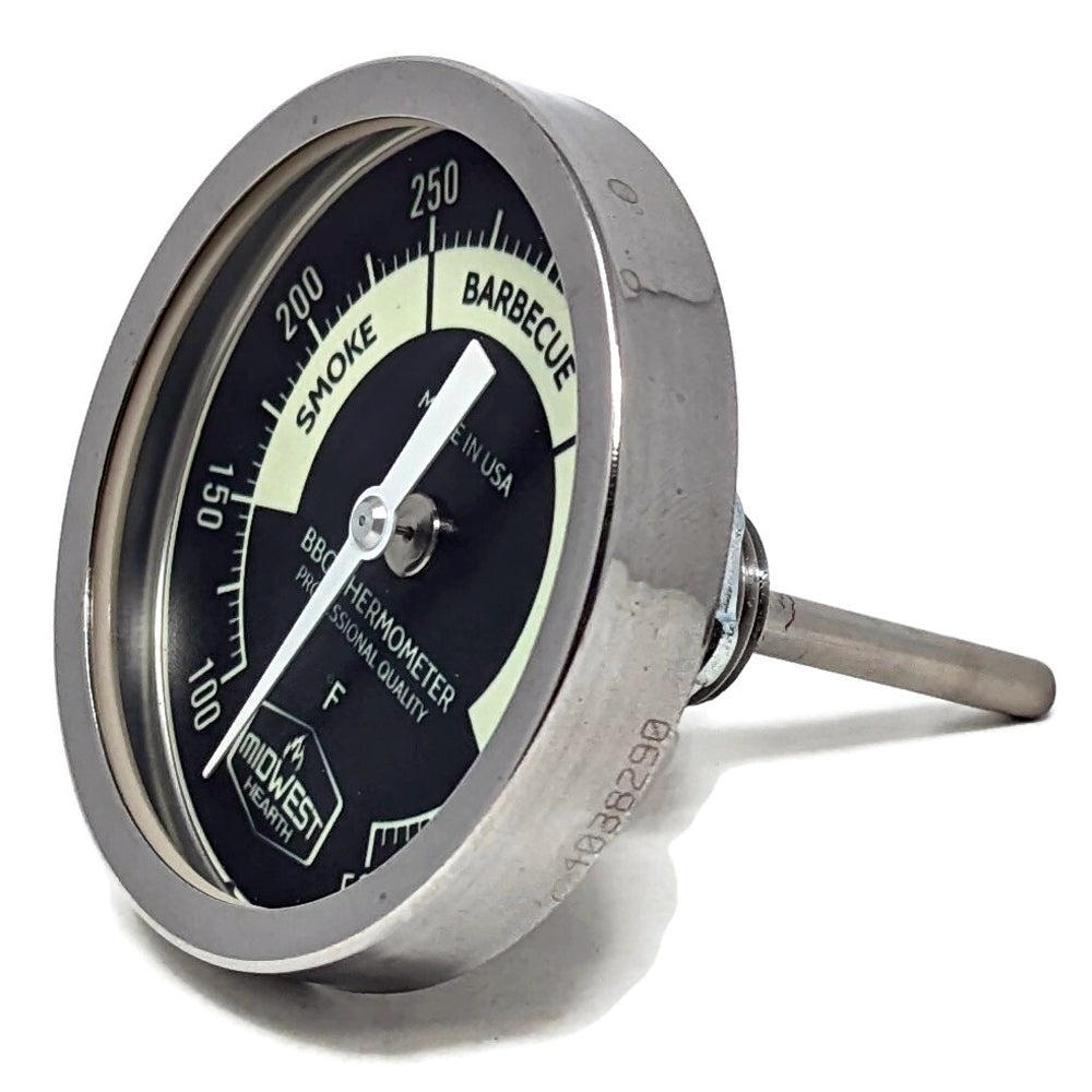 BBQ Smoker Thermometer - 3" Black and Glow Dial – Midwest Hearth