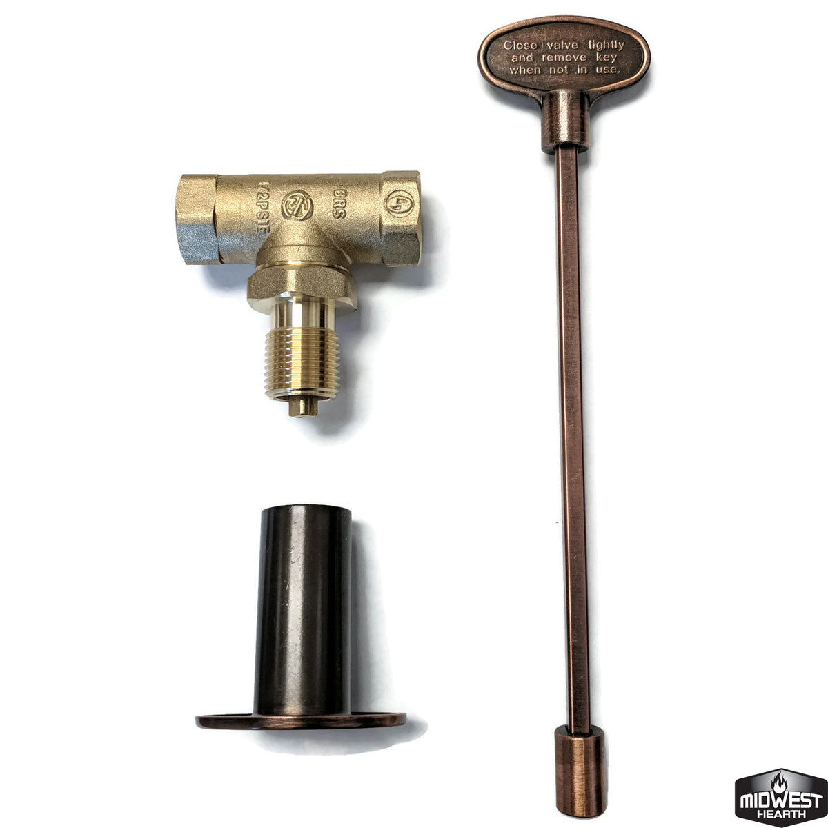 8" Gas Key Valve Kit 1/2" NPT - Antique Copper – Midwest Hearth