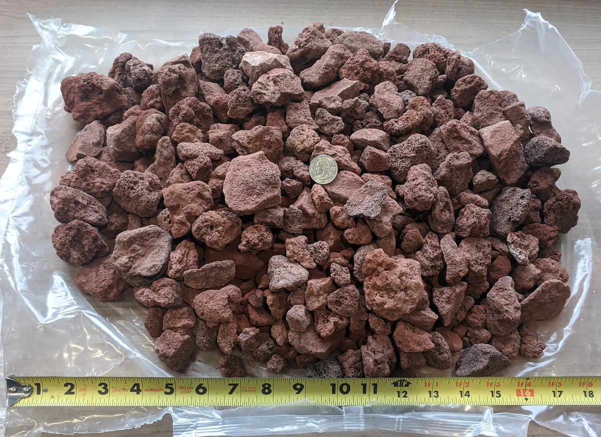 Red Lava Rock for Fire Pits - (1/2" to 2" Average Size) 10-lb Bag ...